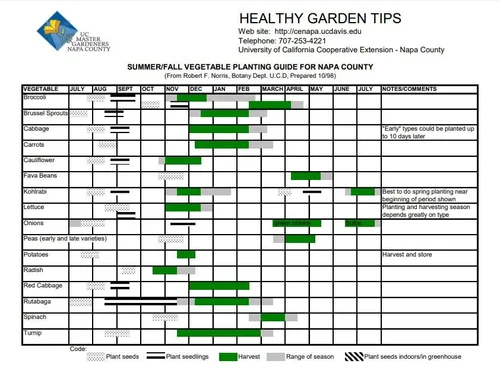 Veggie Planting Chart — Van Winden's
