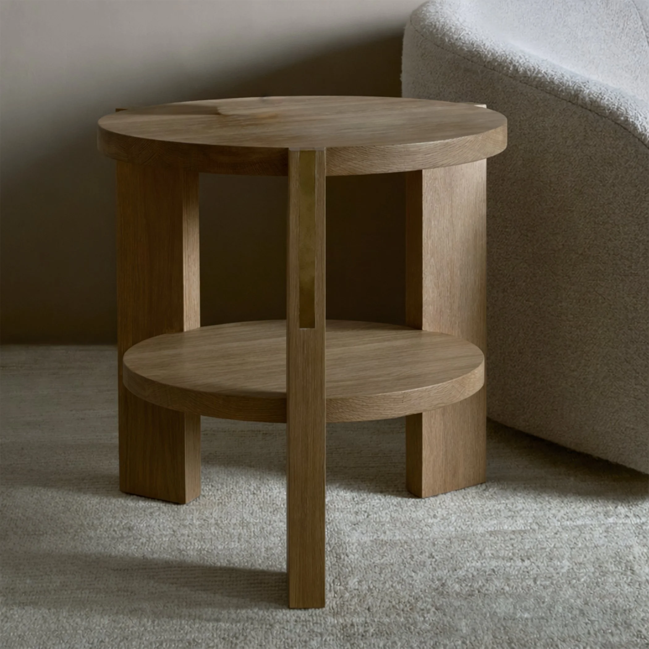 JOSEF END TABLE WITH SHELF — DISC INTERIORS