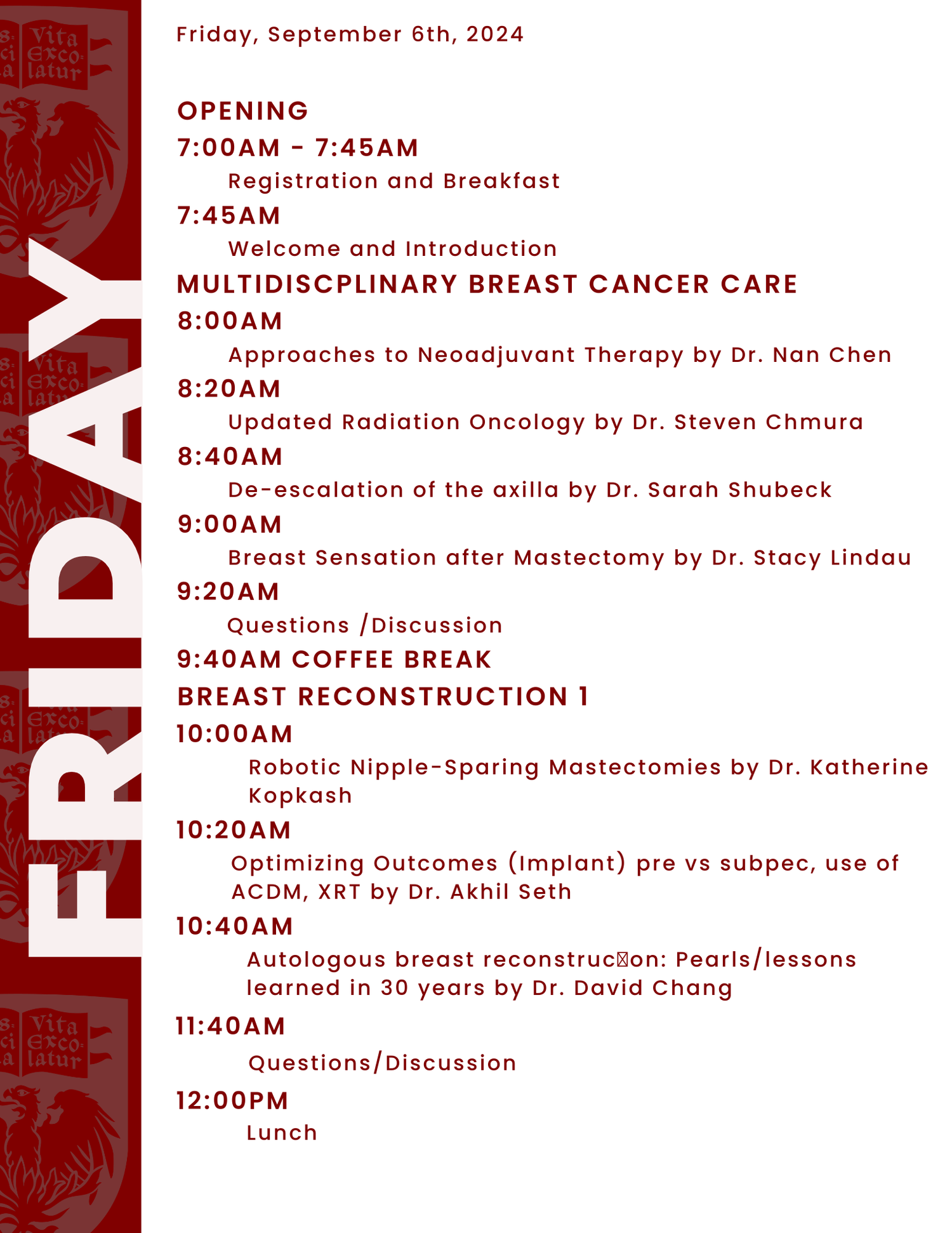 Agenda Previous — CBLS 2024