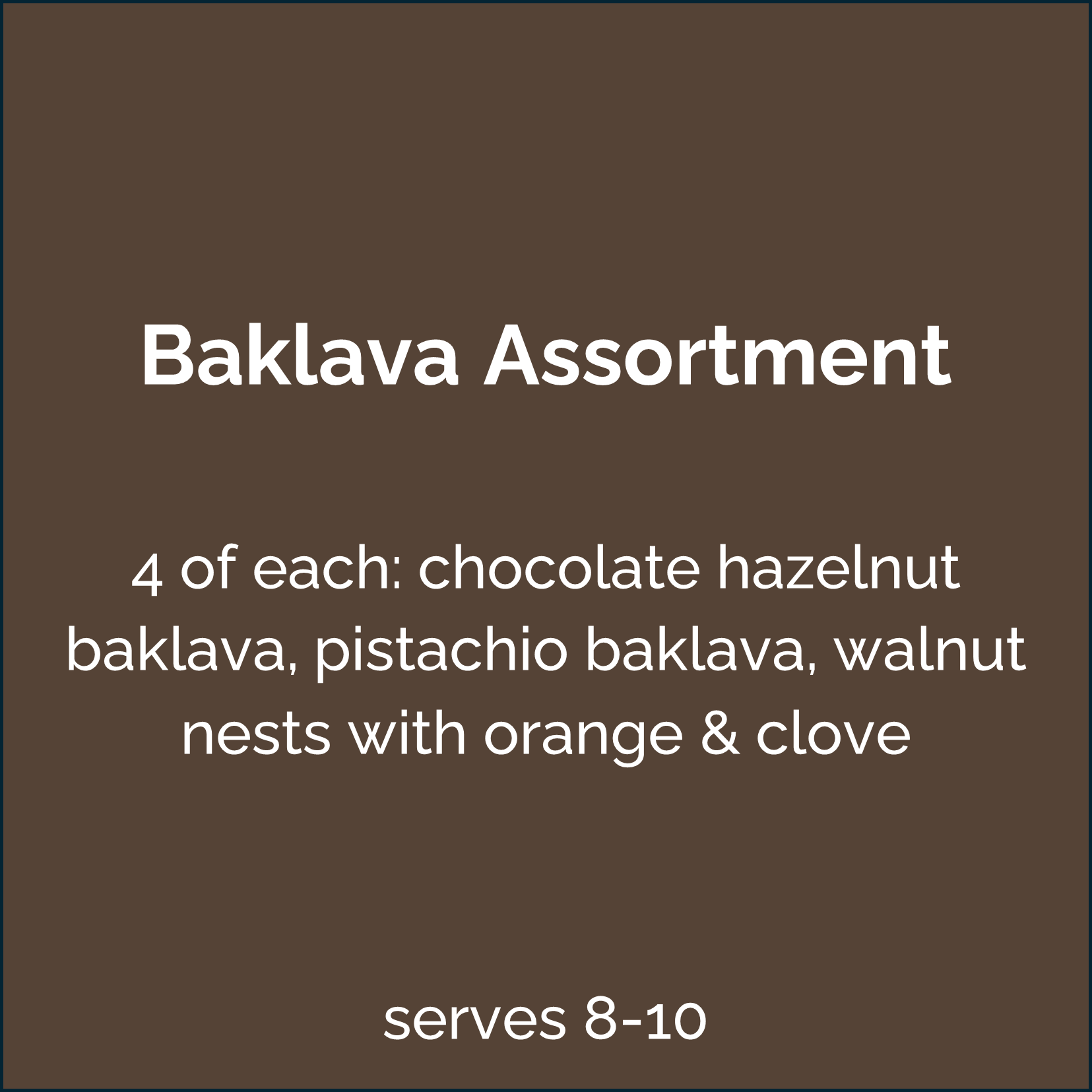 Baklava Assortment — Sofra Bakery & Cafe