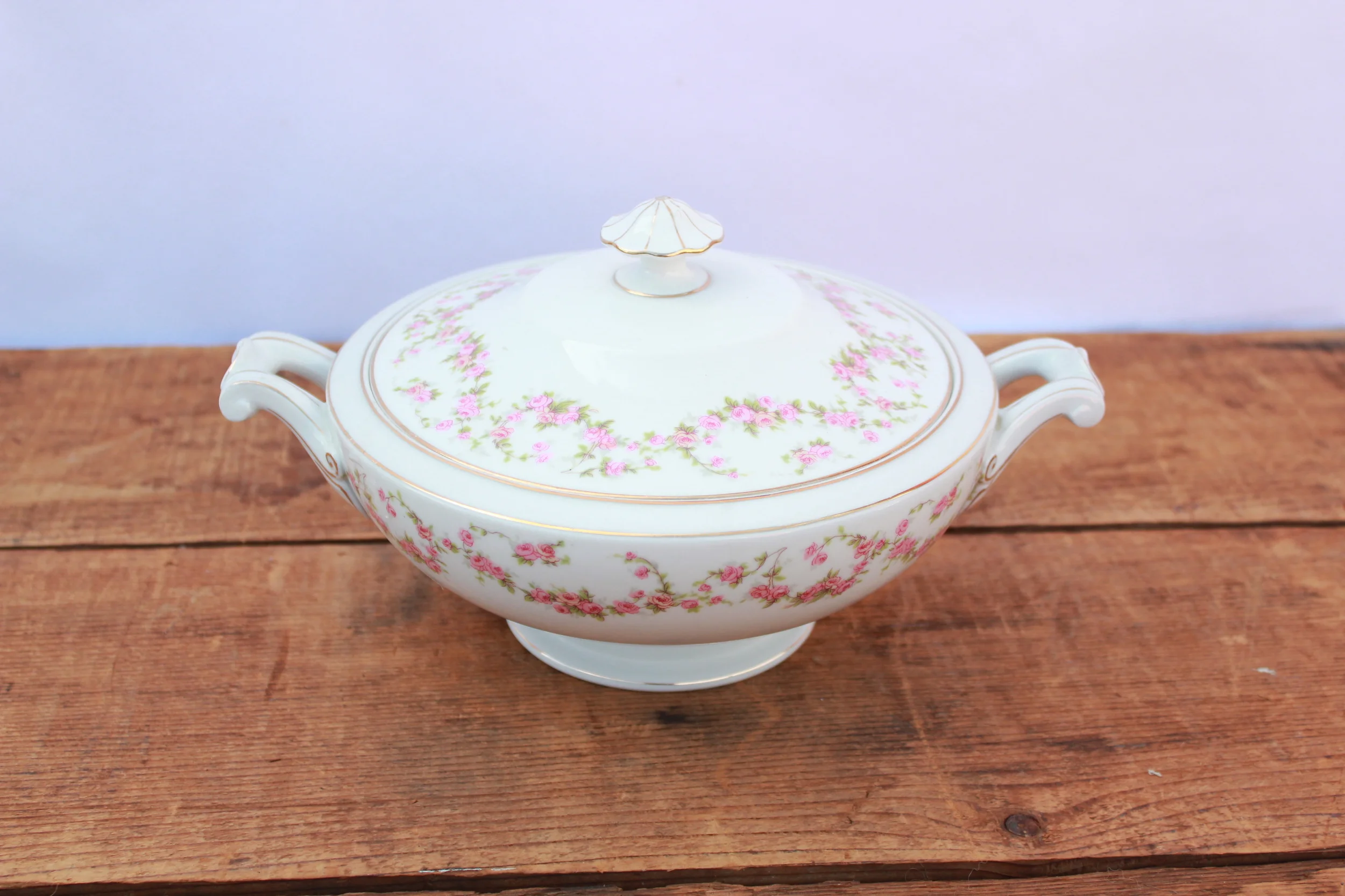 Mixed Floral Covered Serving Dish — Otis + Pearl Partywares Vintage ...