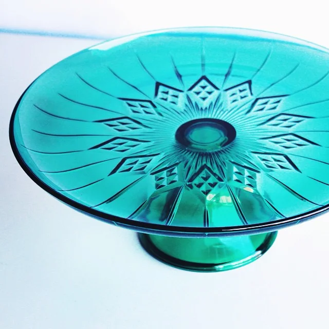 Turquoise cake stand — Otis + Pearl Partywares Vintage Event Rentals ...