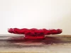 Red Glass Short Cake Stand — Otis + Pearl Partywares Vintage Event ...