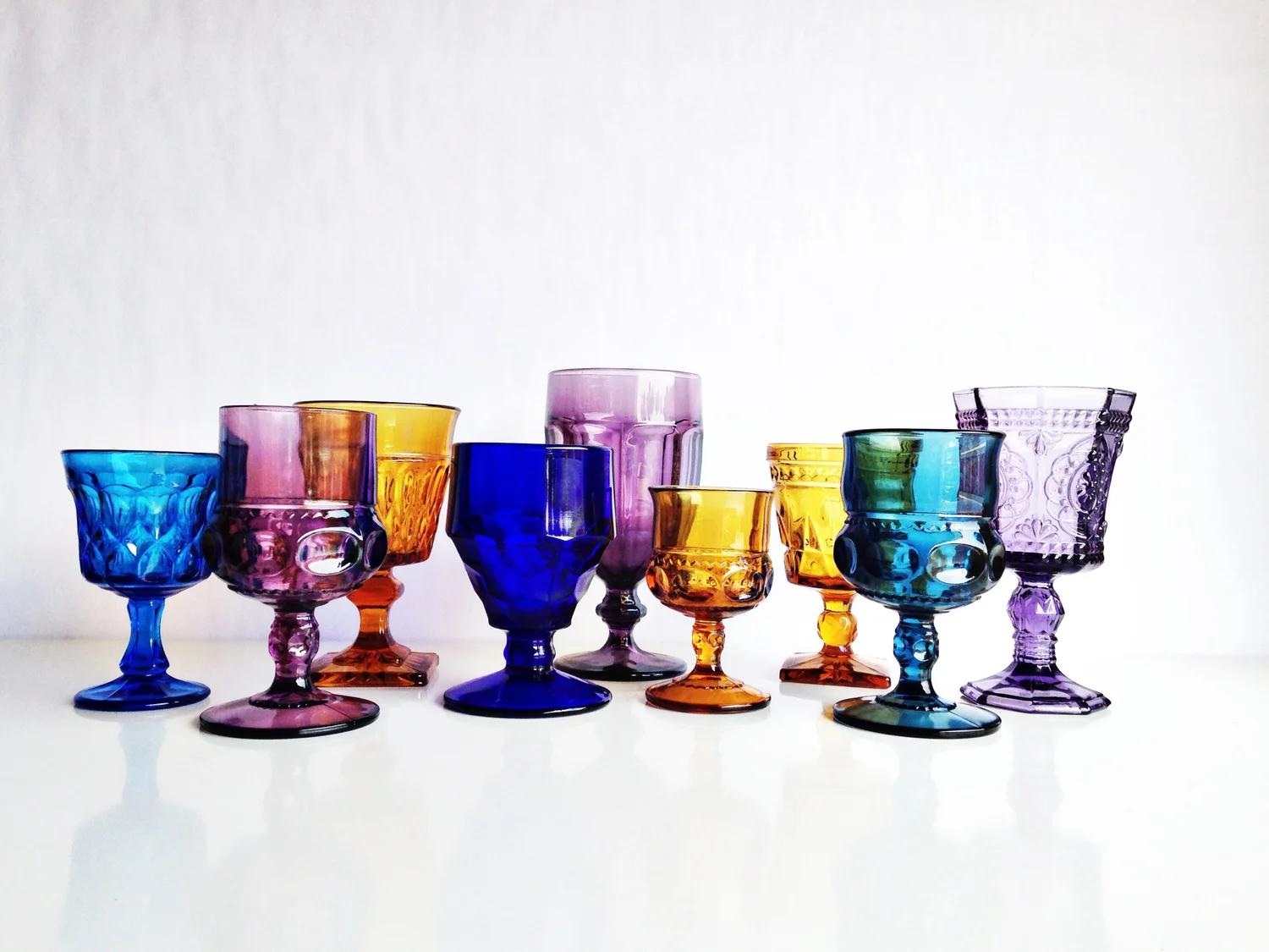 Rainbow Colored Goblets — Otis + Pearl Partywares Vintage Event Rentals ...