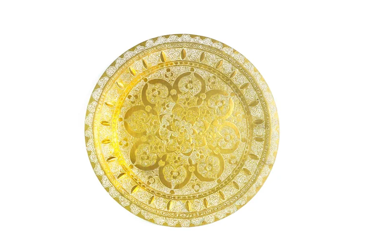 Round Gold Tray — Otis + Pearl Partywares Vintage Event Rentals Santa ...