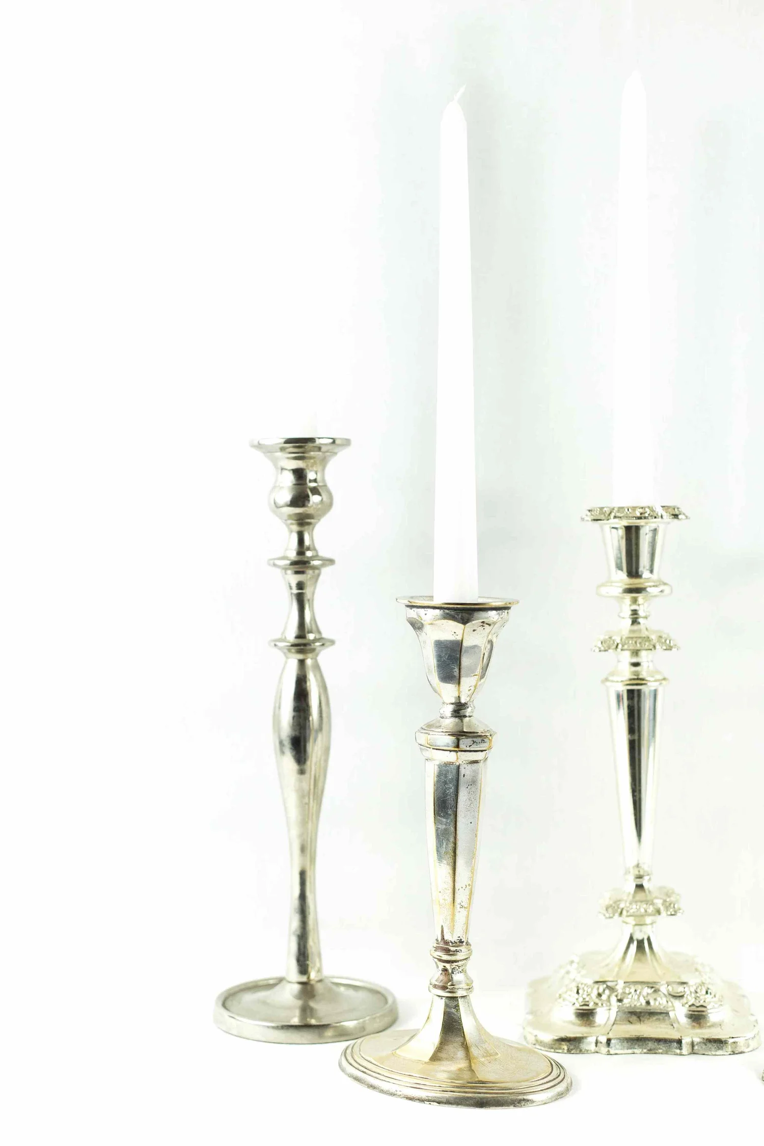 Silver Candlesticks — Otis + Pearl Partywares Vintage Event Rentals ...
