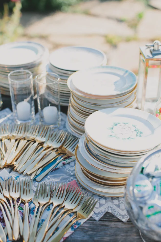 Mixed Floral Dessert Plates — Otis + Pearl Partywares Vintage Event ...