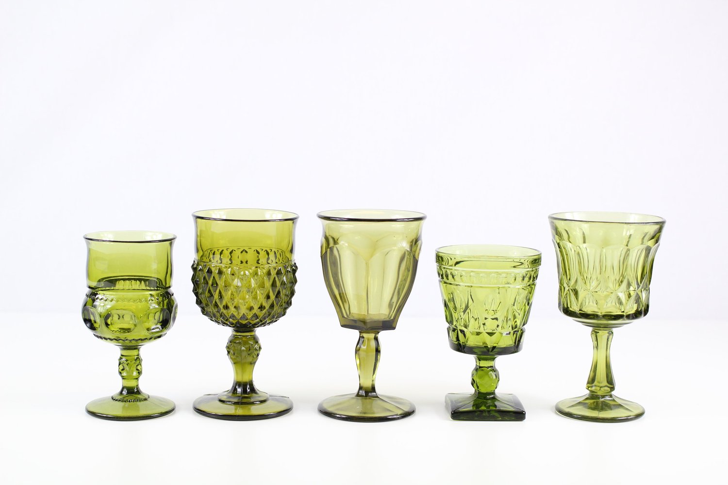 Green Glass Goblets — Otis + Pearl Partywares Vintage Event Rentals ...
