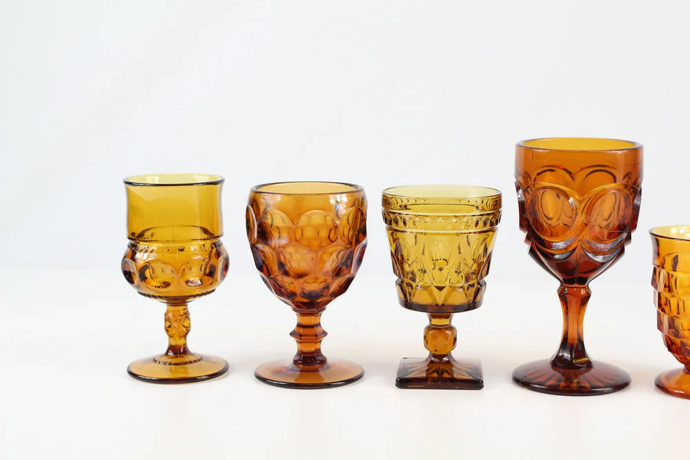 Amber Glass Goblet Rental — Otis + Pearl Partywares Vintage Event ...