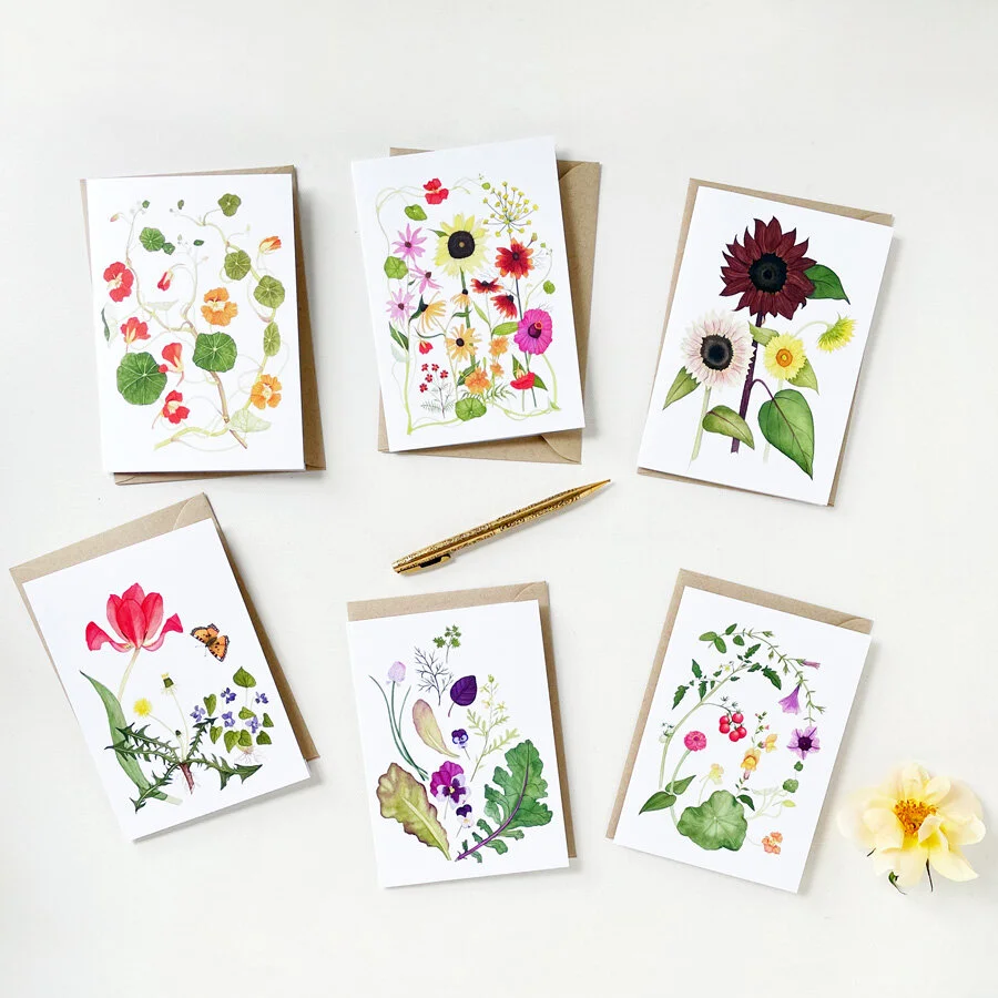 Shop for Botanical Watercolor Calendars and Watercolor Notecard Sets ...