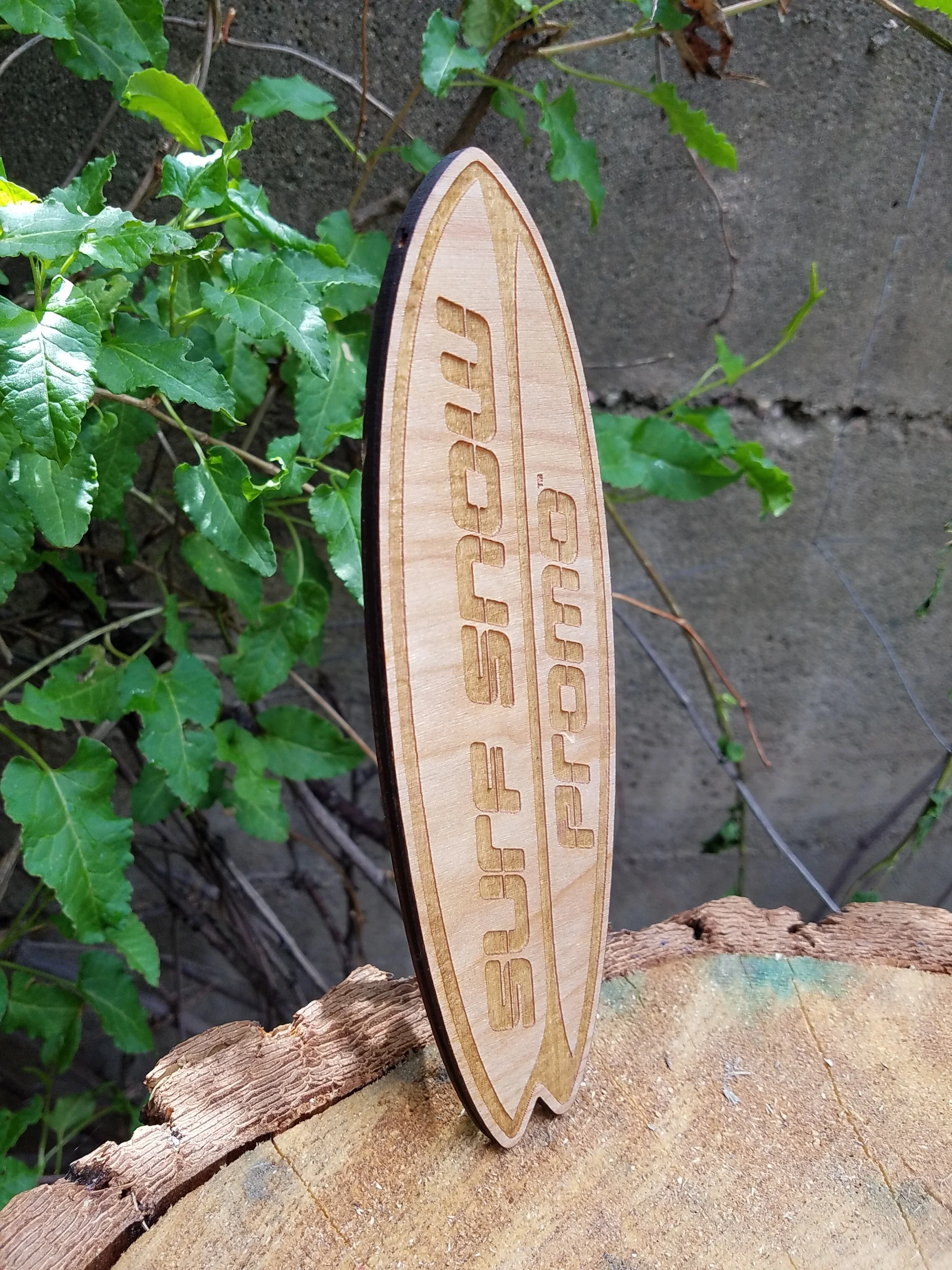 Mini Wood Surfboards & Trophies — Surf Snow Promo