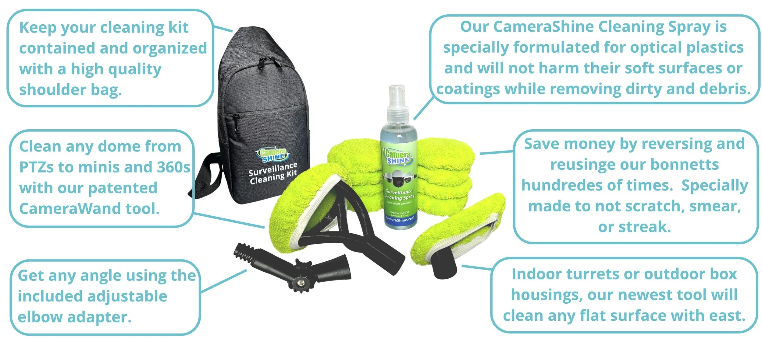Security Camera Cleaning Pole & CCTV Cleaning Kit | Camera Shine