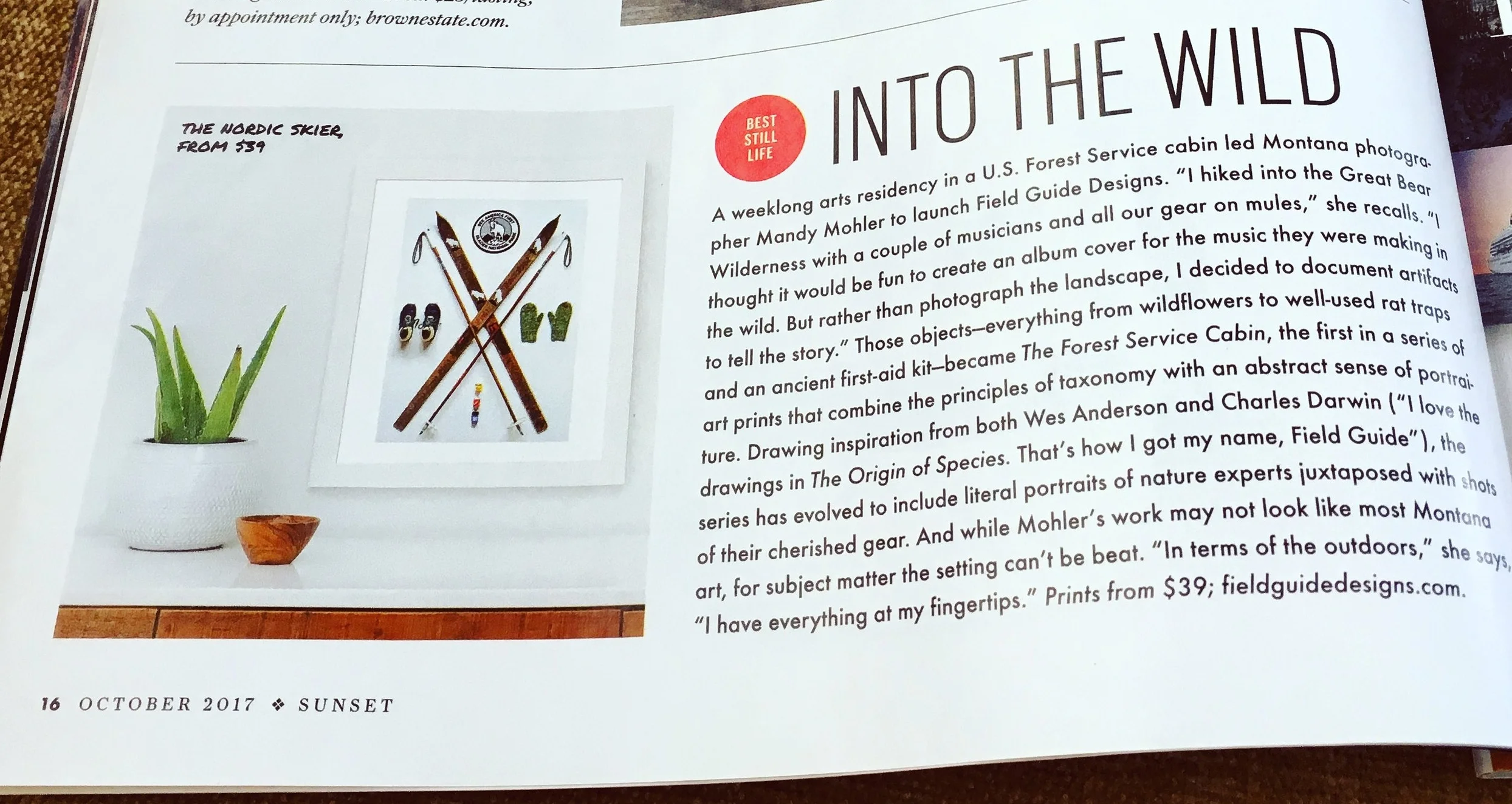 Sunset Magazine October 2017 Into The Wild : Field Guide Designs ...