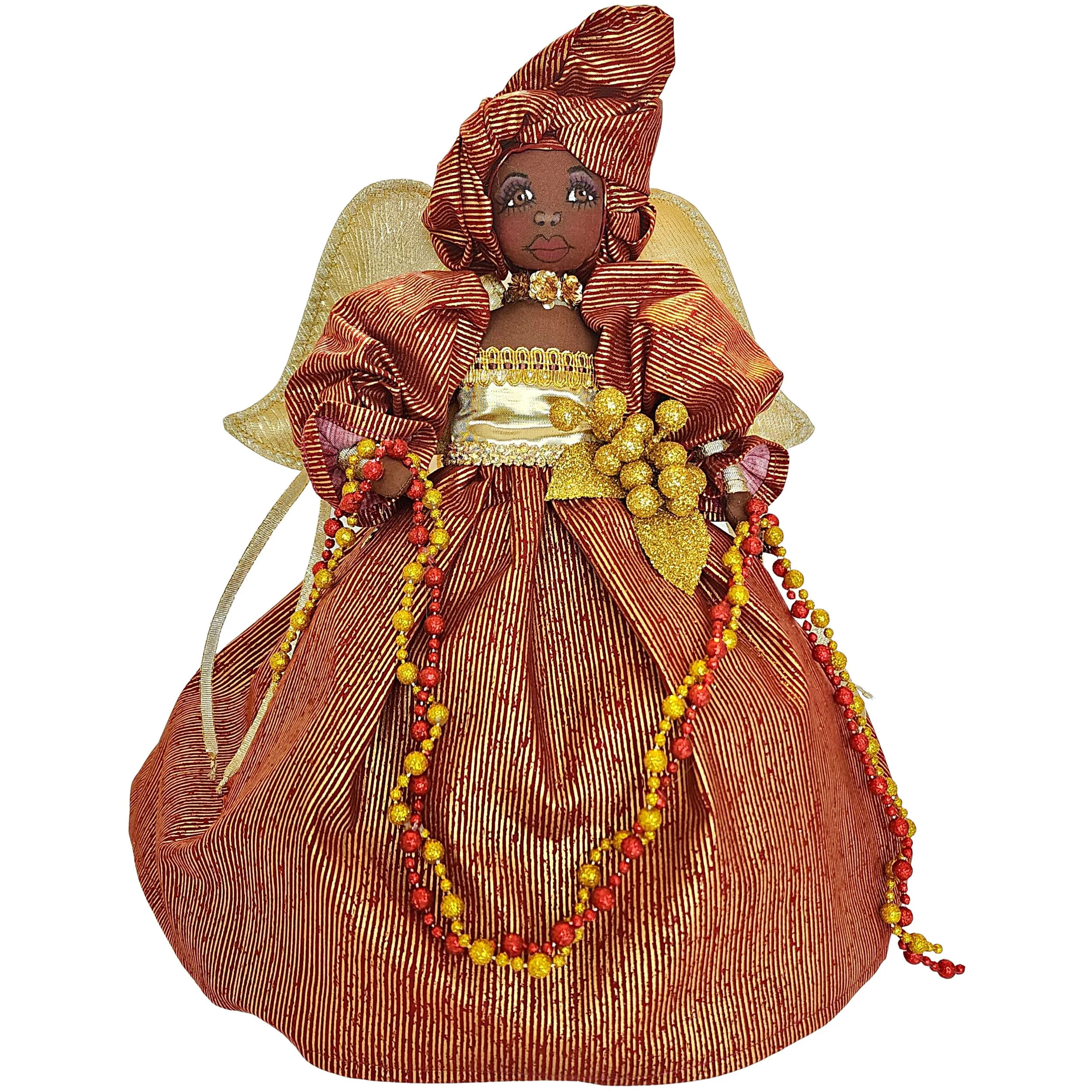 Handmade Tree Topper Angel - African American Cloth Dolls — Agape Dolls