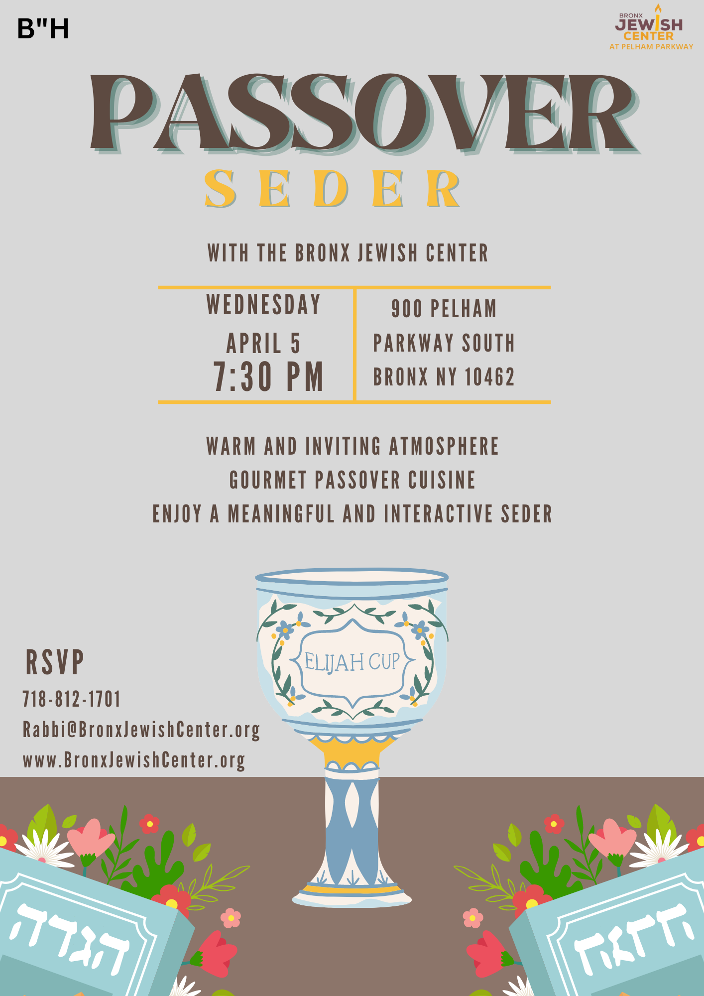 PASSOVER SEDER — Bronx Jewish Center