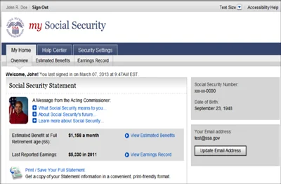 “My Social Security” Online Account Access — Center for Financial ...
