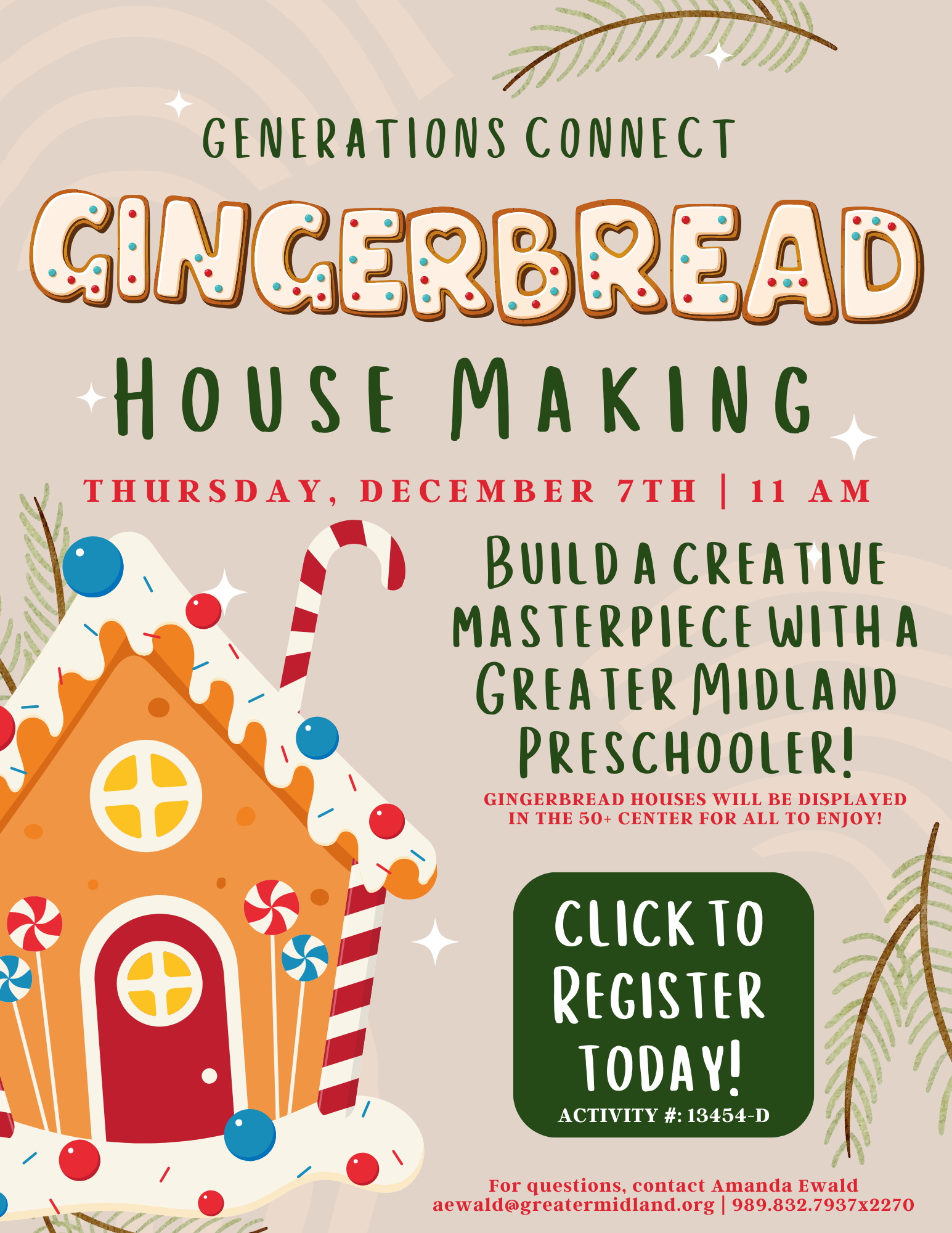 Generations Connect: Gingerbread House Making — Greater Midland