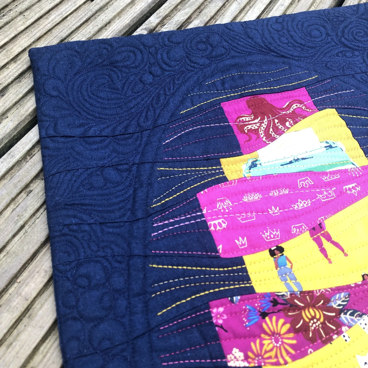 Quilt Con Swap Quilt - Custom (Graffiti) Free Motion Quilting — Online ...