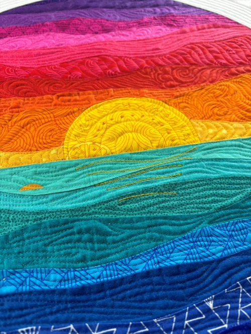 Curvy Sunset Quilt Wall hanging - View from a Cruise — Online Quilt ...