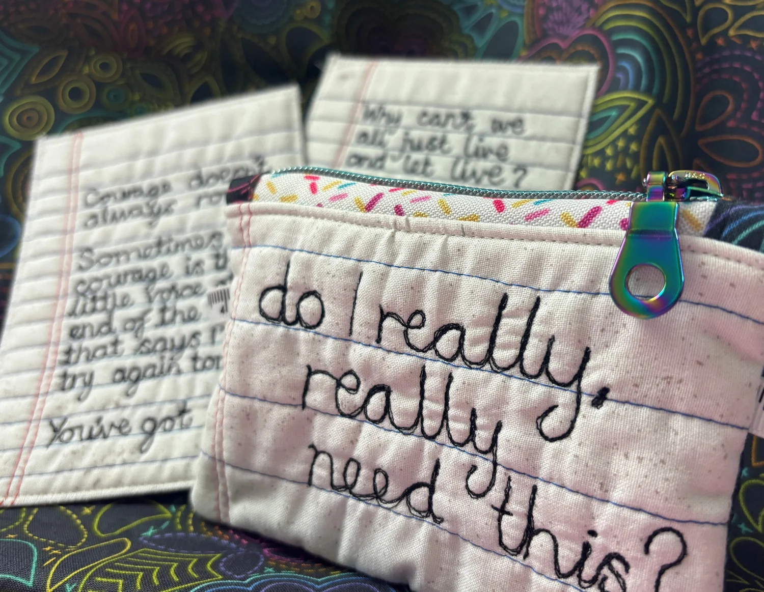 Free Motion Words: Notebook Messages - Quilt Class — Online Quilt ...