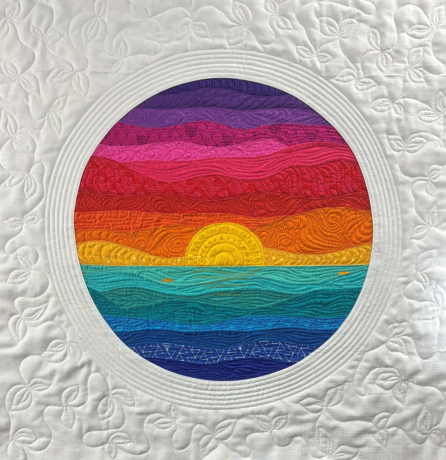 Curvy Sunset Quilt Wall hanging - View from a Cruise — Online Quilt ...