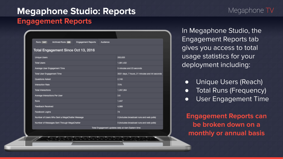 Advanced Analytics: Engagement Reports and Audience - Megaphone TV