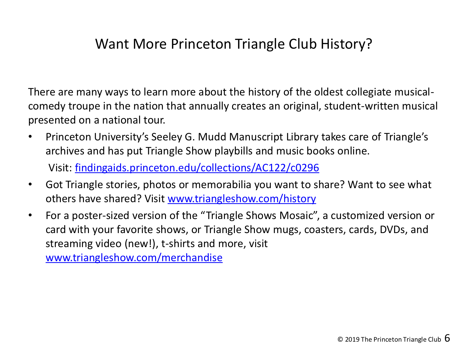 History — The Princeton Triangle Club