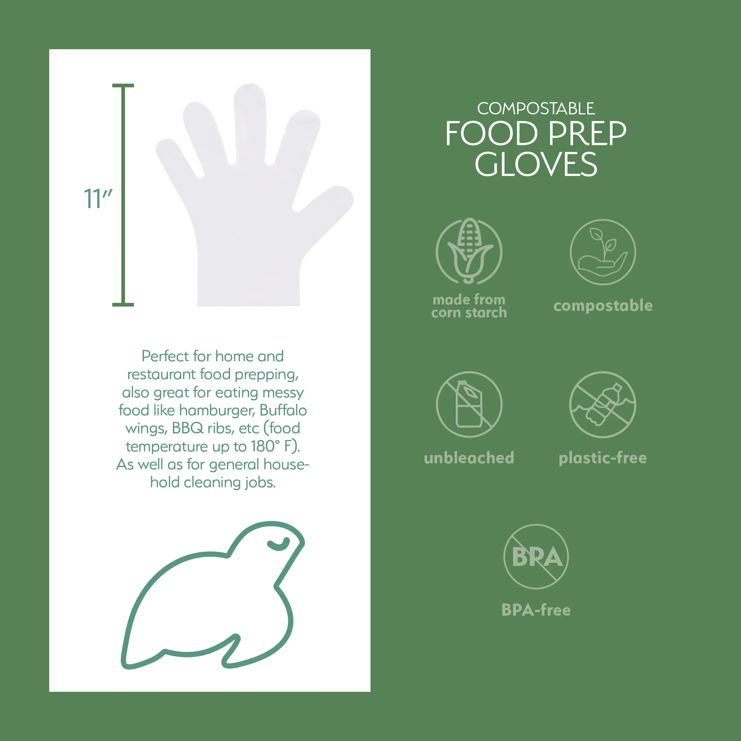 Eco-Friendly Compostable Food Prep Gloves — Earth's Natural Alternative®