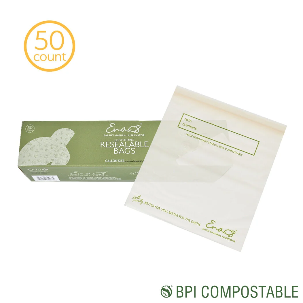 100% Compostable Food Storage Bags [Gallon 50 Pack] — Earth's Natural ...