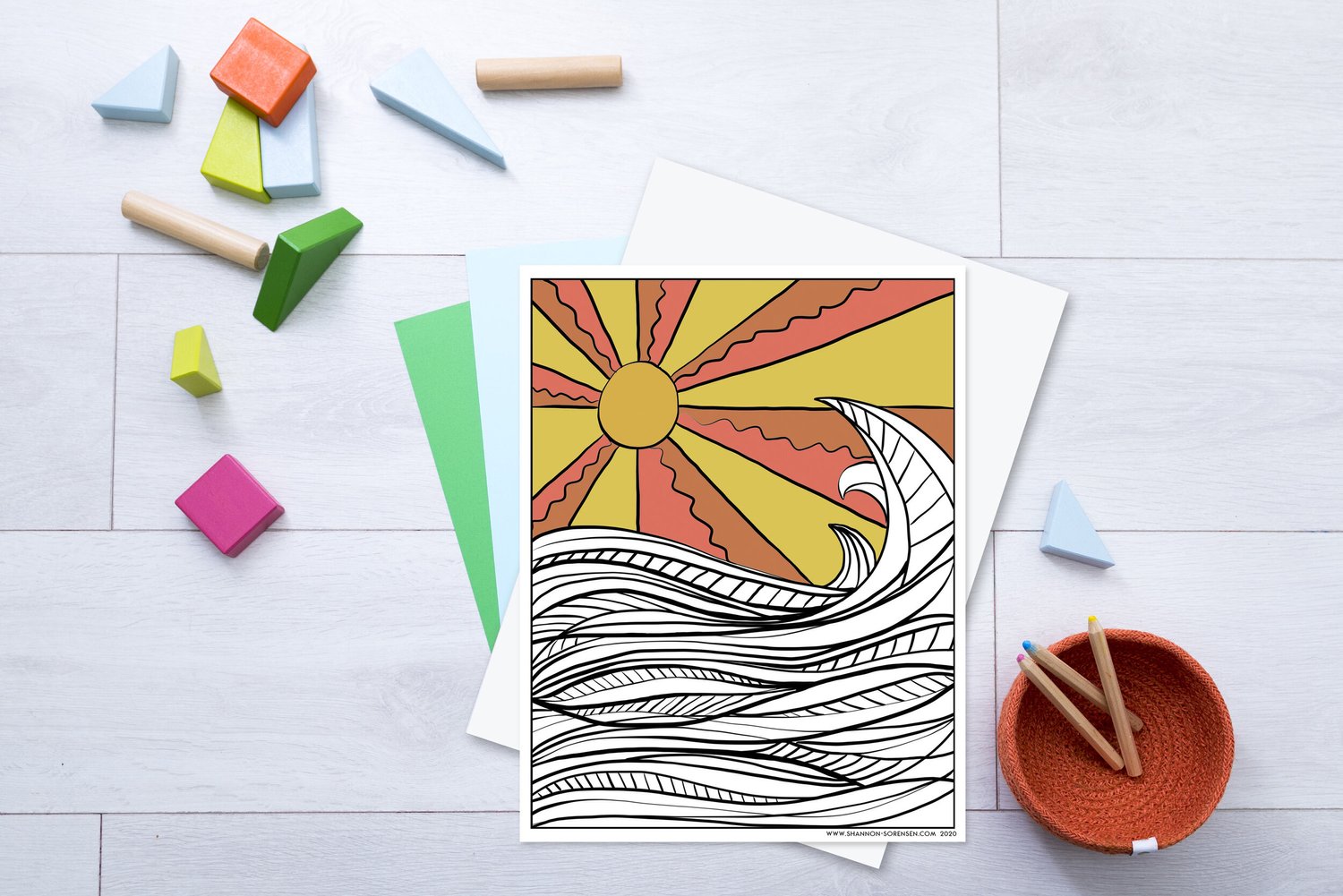 Half Sunshine Coloring Pages
