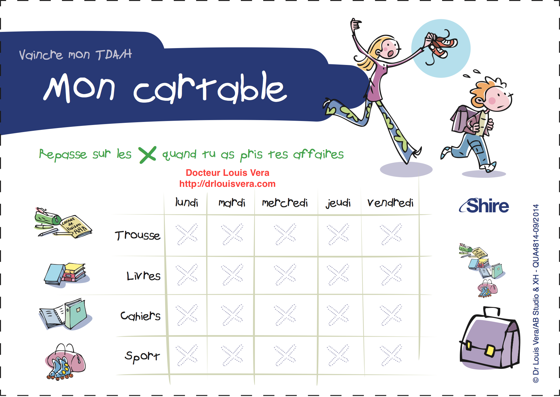 Fiches de TCC enfants/adolescents TDAH — Louis Vera Pédopsychiatre