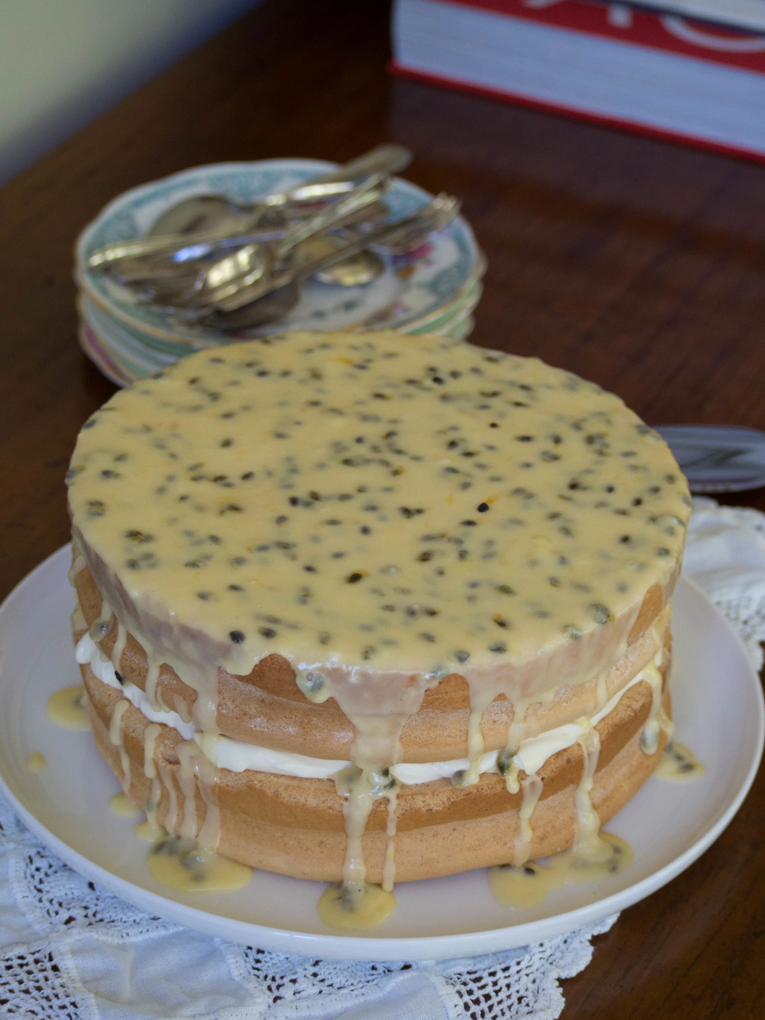 A Passionfruit Sponge & One Year of Blogging — Kulinary Adventures of Kath