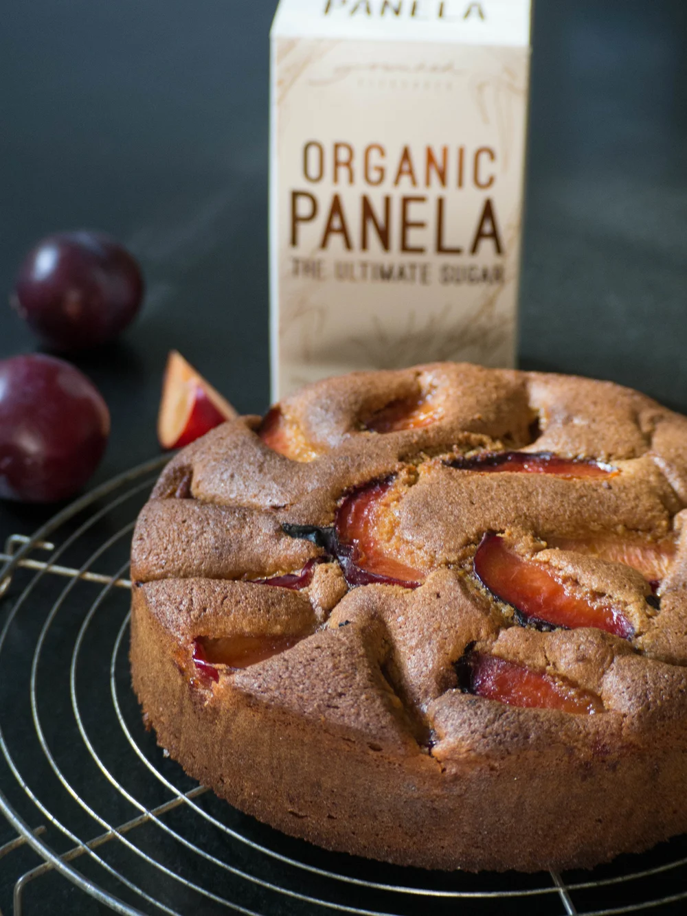 How to Bake with Panela Sugar - Plum & Panela Cake with Vanilla ...