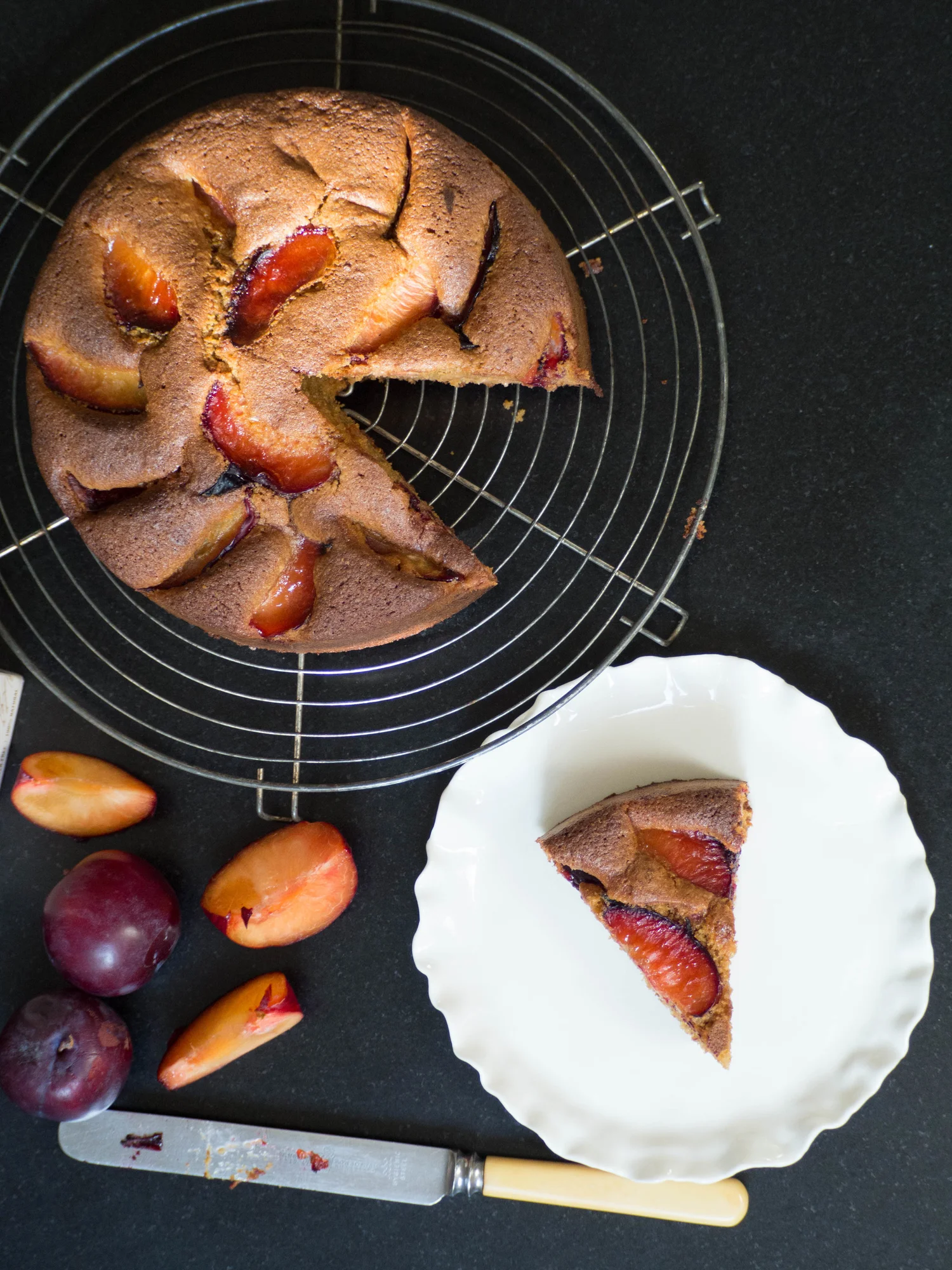 How to Bake with Panela Sugar - Plum & Panela Cake with Vanilla ...