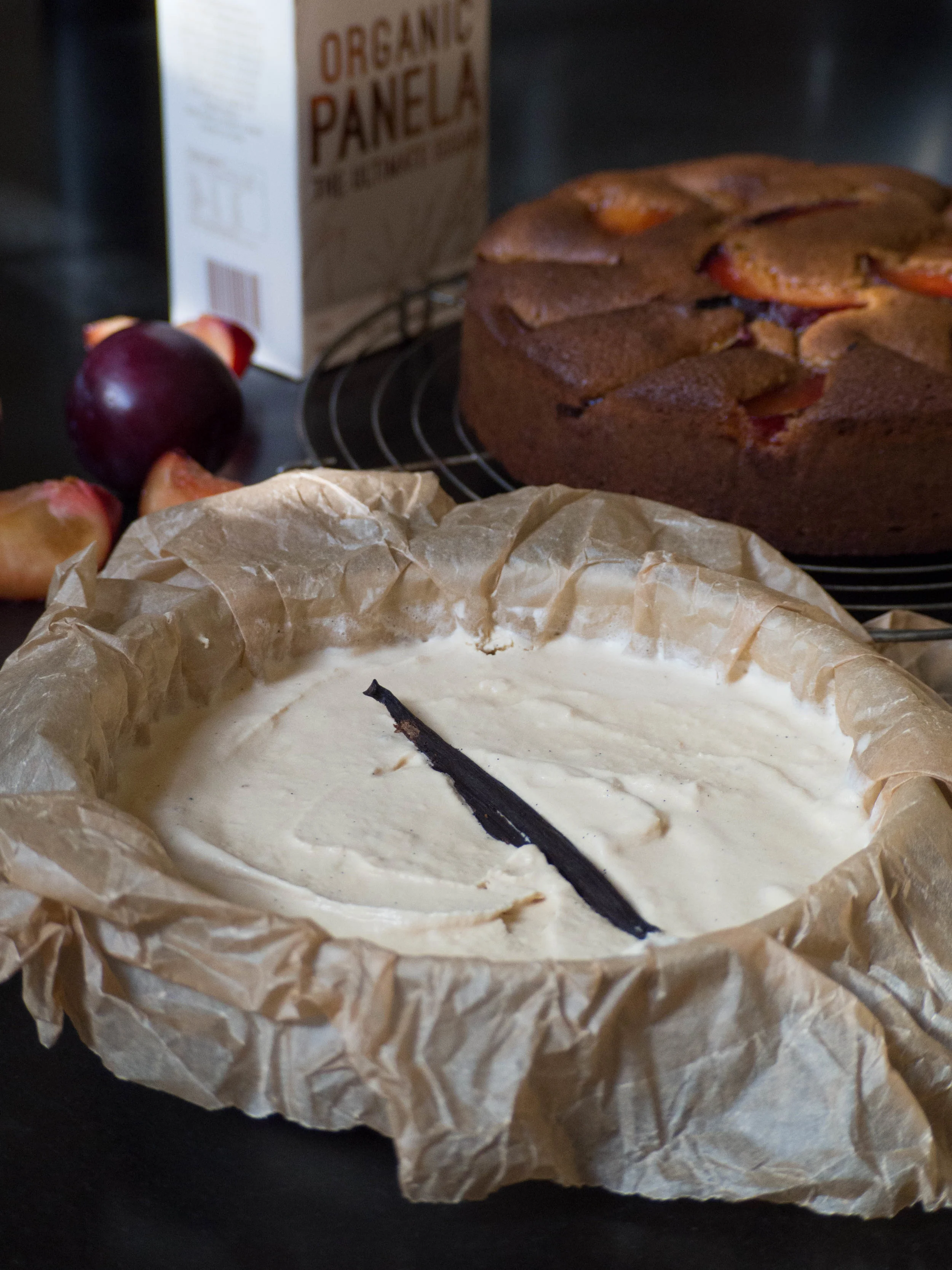 How to Bake with Panela Sugar - Plum & Panela Cake with Vanilla ...