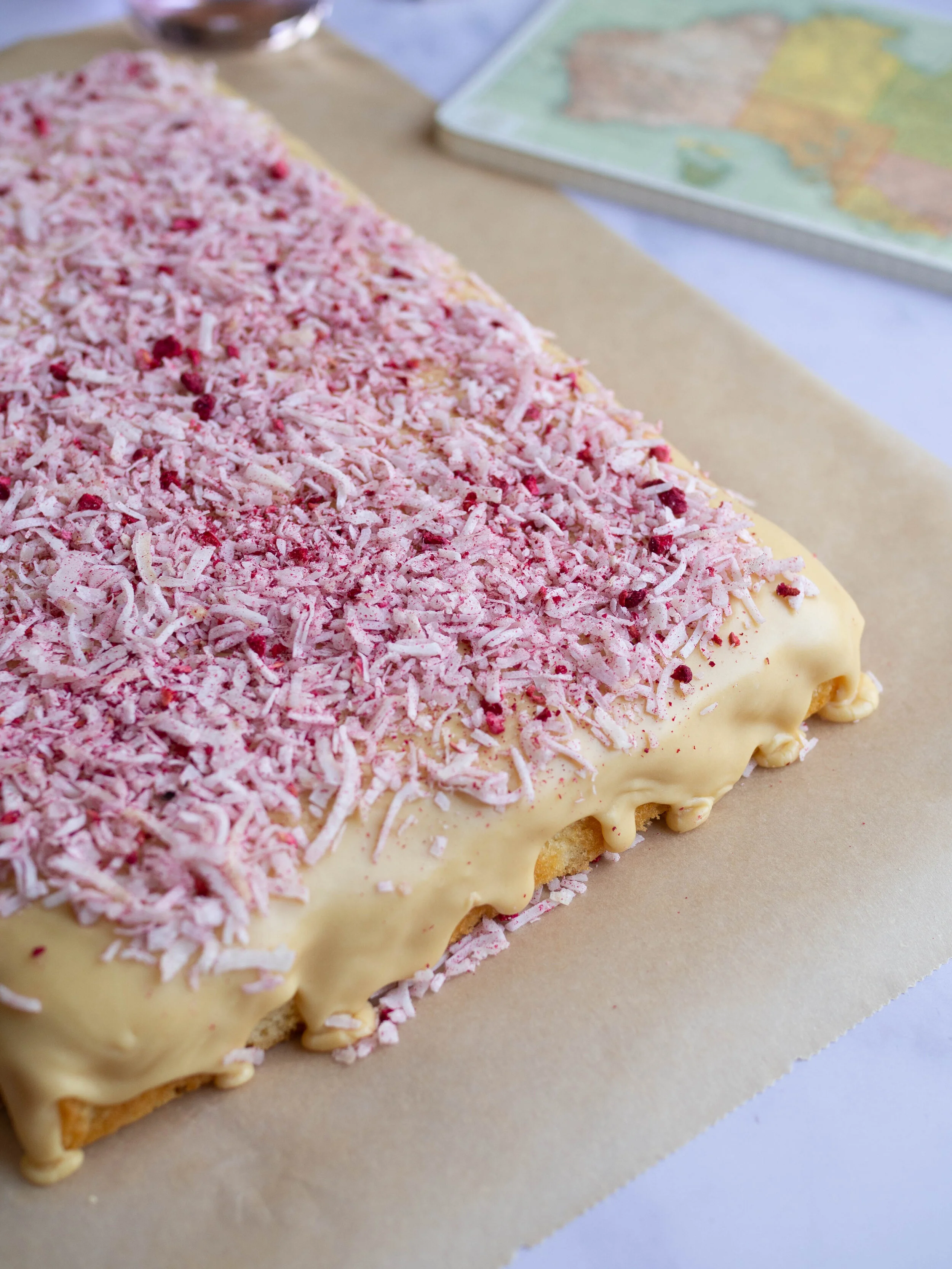 Caramelised White Chocolate Lamington Slice — Kulinary Adventures of Kath