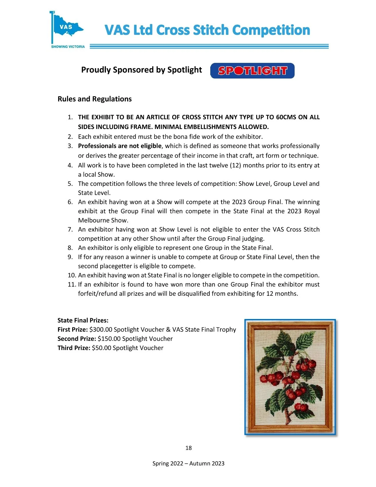 Cross Stitch — Victorian Agricultural Shows