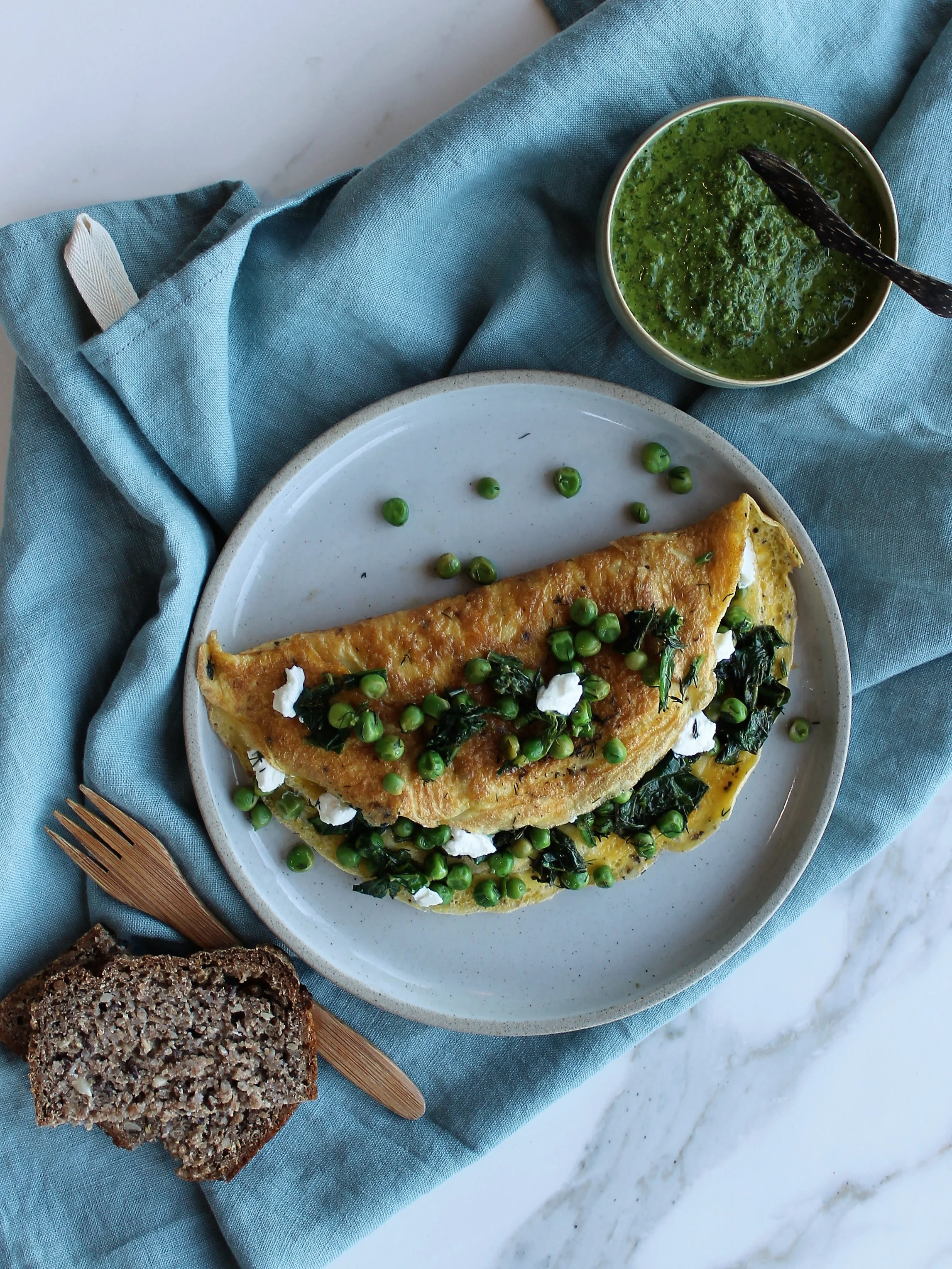 Spring Pea Omelette with Goats Cheese & Dill — Whole Nourishment