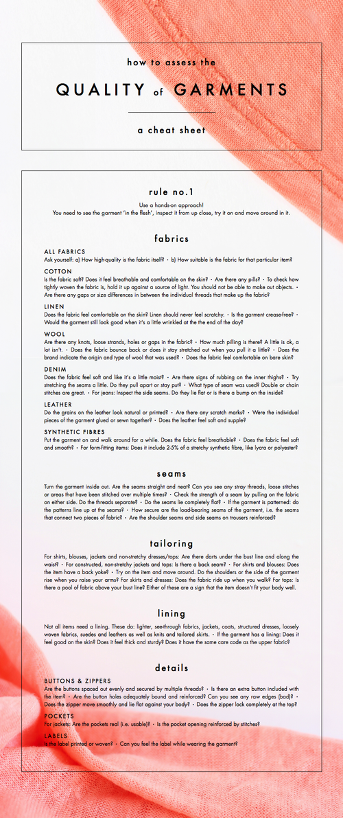 How to assess the quality of garments: a beginner’s guide {cheat sheet ...