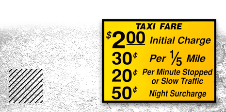 NYC OFFICIAL 2000 TAXI RATE FARE DOOR STICKER (ORIGINAL) — Taxidepot