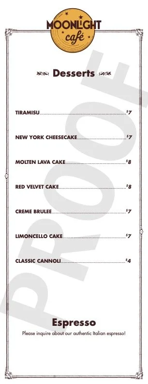 menu — Moonlight Café
