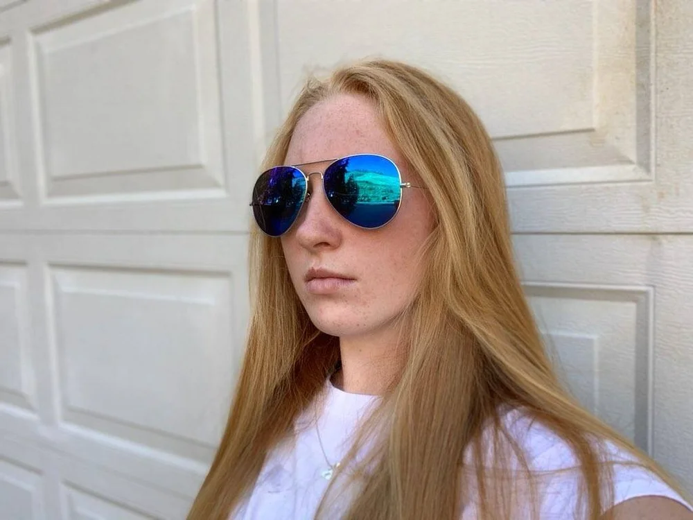 Blue Mirrored Aviator Sunglasses