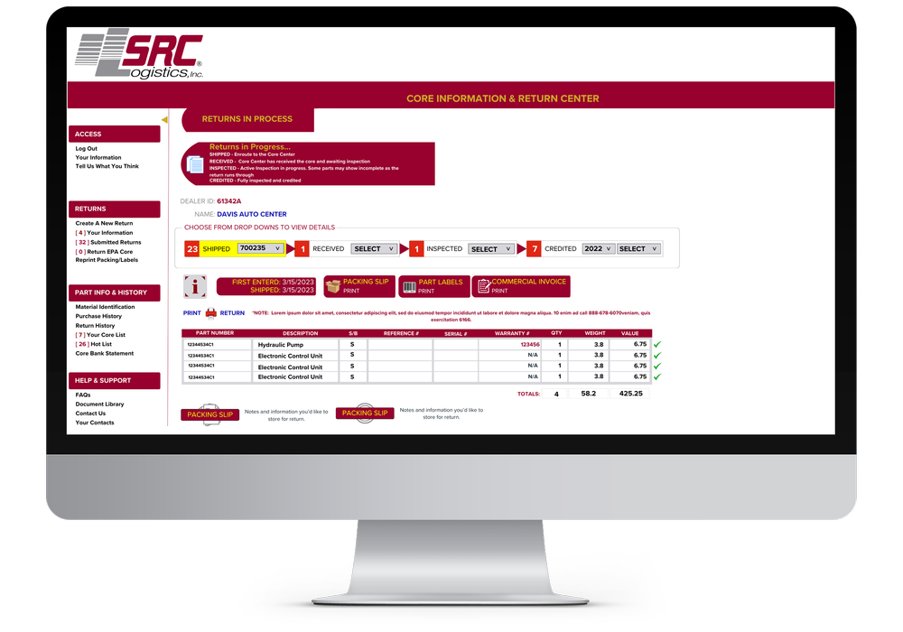 SRC Logistics, Inc. | 30+ Years of Core Management - Homepage