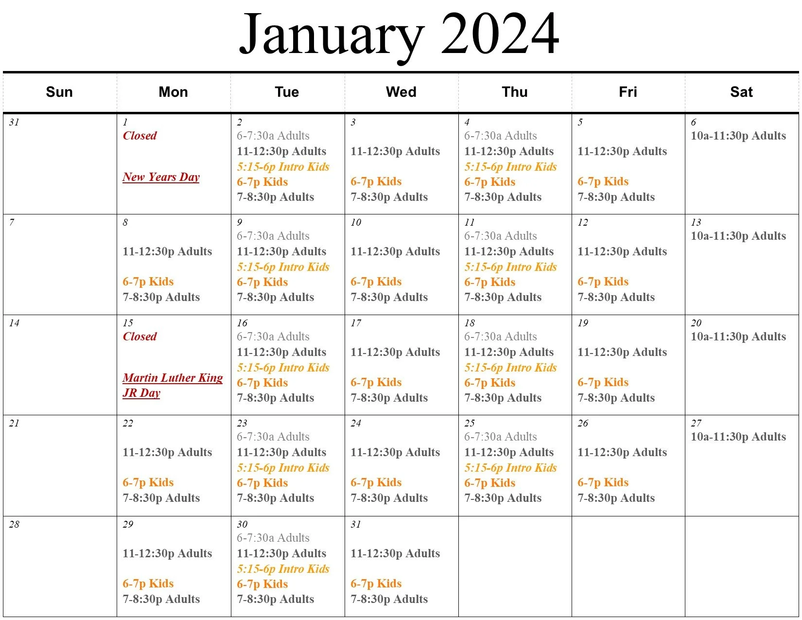 Calendar — Justin Lough Brazilian Jiu Jitsu