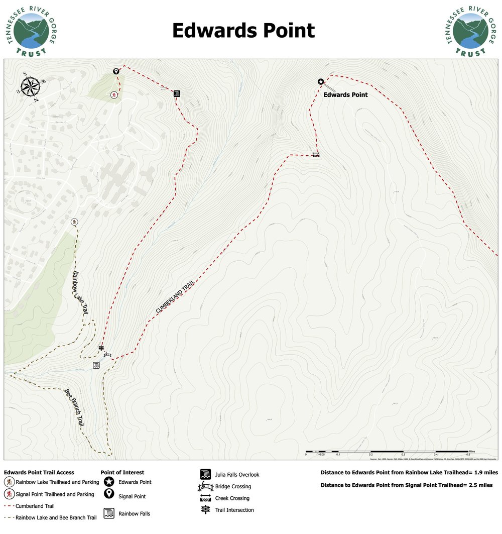 Edwards Point in the Tennessee River Gorge right outside of Chattanooga ...
