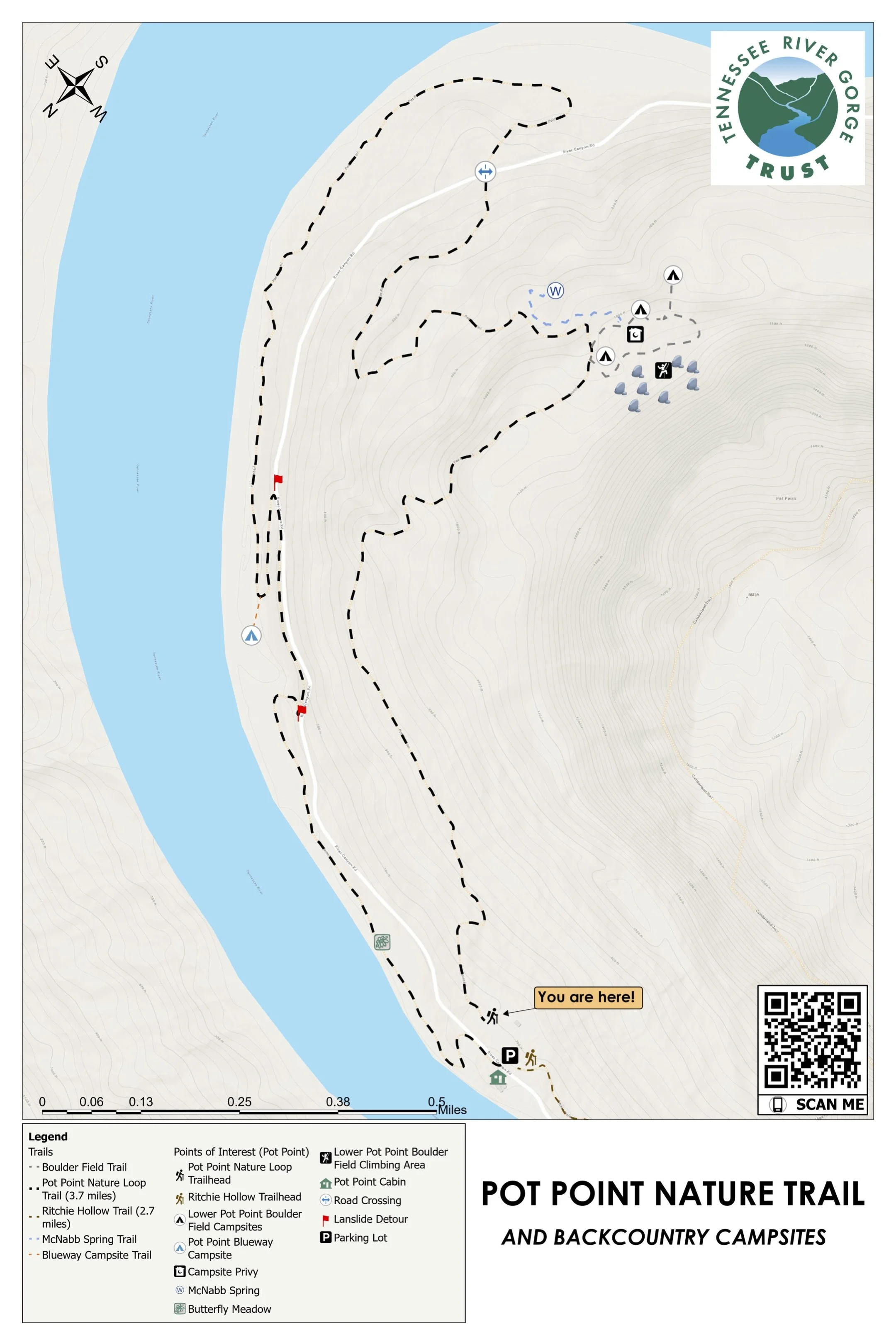 Pot Point Nature Loop Trail in the Tennessee River Gorge outside of ...