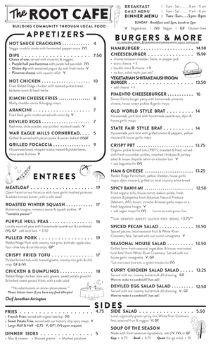 Menu — The Root Cafe