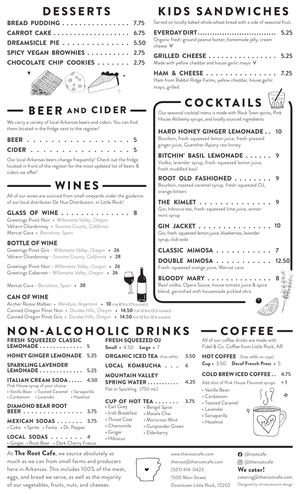 Menu — The Root Cafe