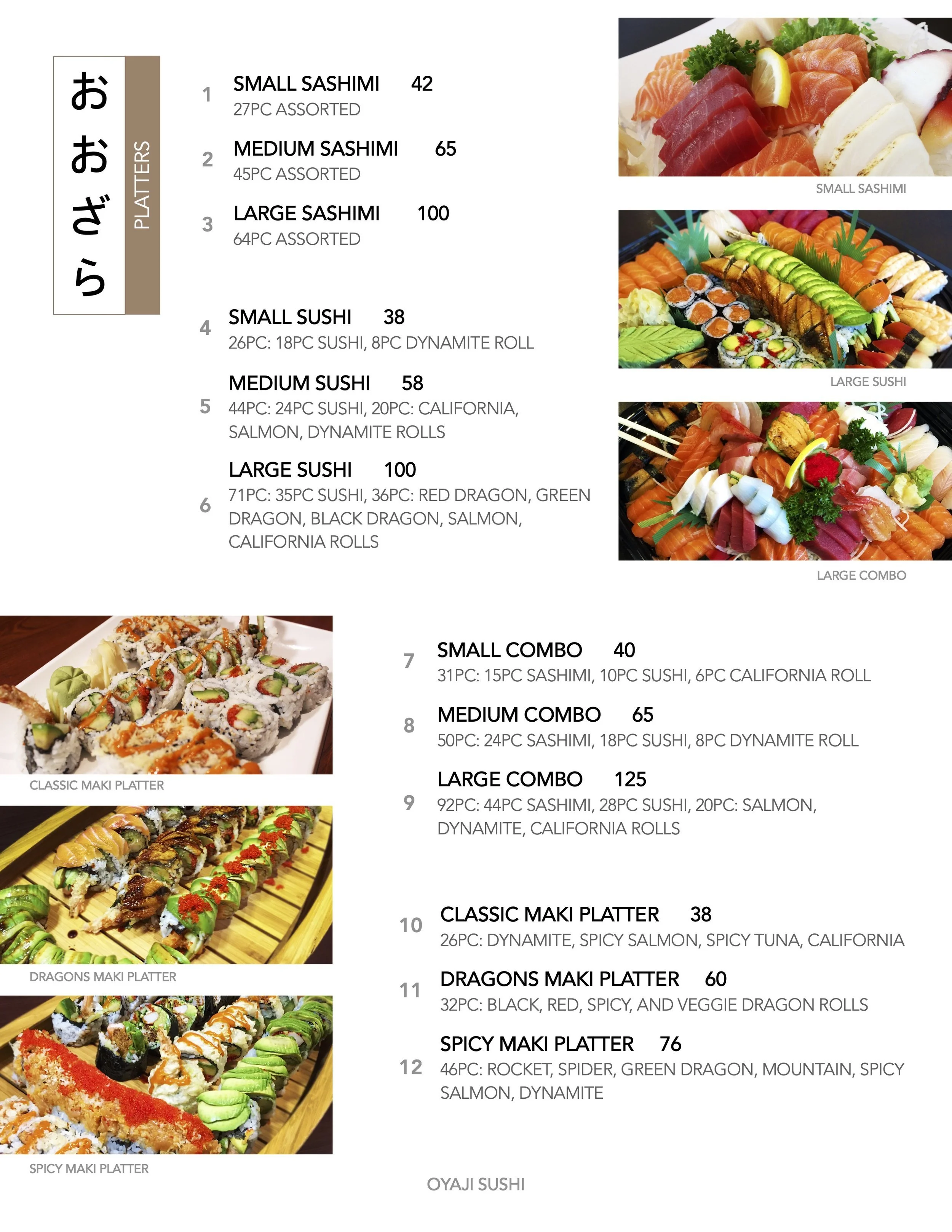Menu — OYAJI SUSHI