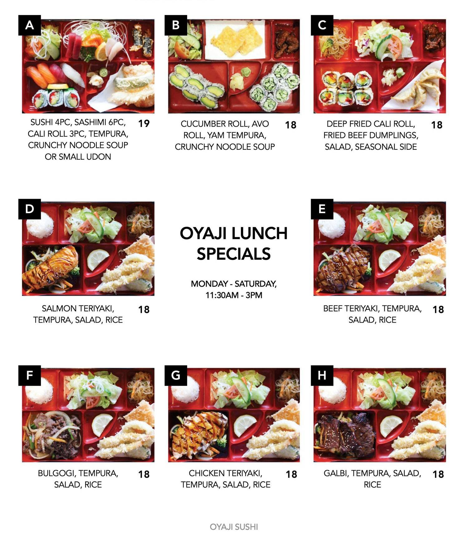 Menu — OYAJI SUSHI